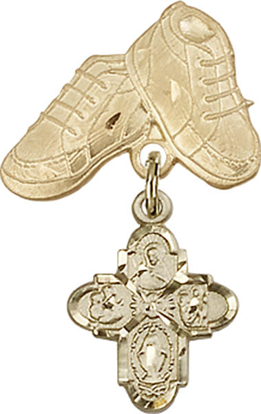 4-Way Charm and Baby Boots Pin – Catholic Faith Store