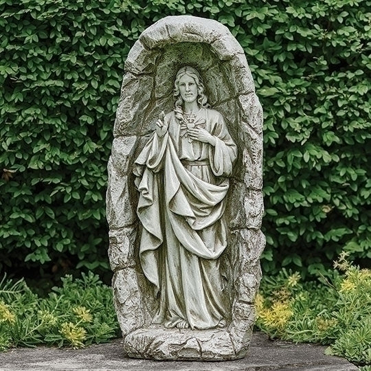 Sacred Heart of Jesus Solar Garden Statue 18.5" – Outdoor LED Light