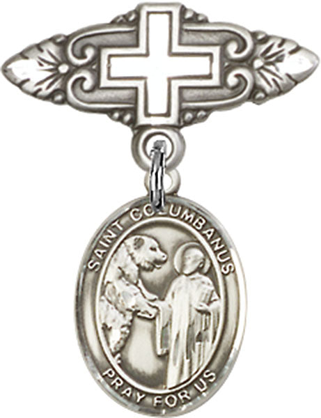 St. Columbanus Charm and Badge Pin with Cross – Catholic Faith Store