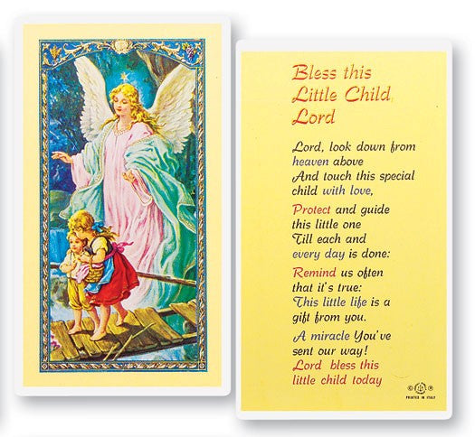 Bless This Little Child Lord Laminated Prayer Card – Catholic Faith Store