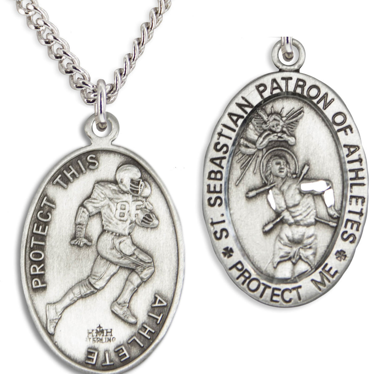 St. Sebastian Football Sterling Silver Medal for Men