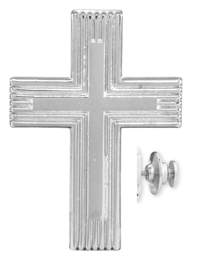 Sterling Silver Cross Lapel Pin | Catholic Faith Store