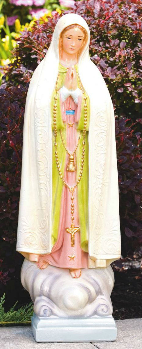 Our Lady of Fatima Statue 24" – Detailed Color or Old Stone ...
