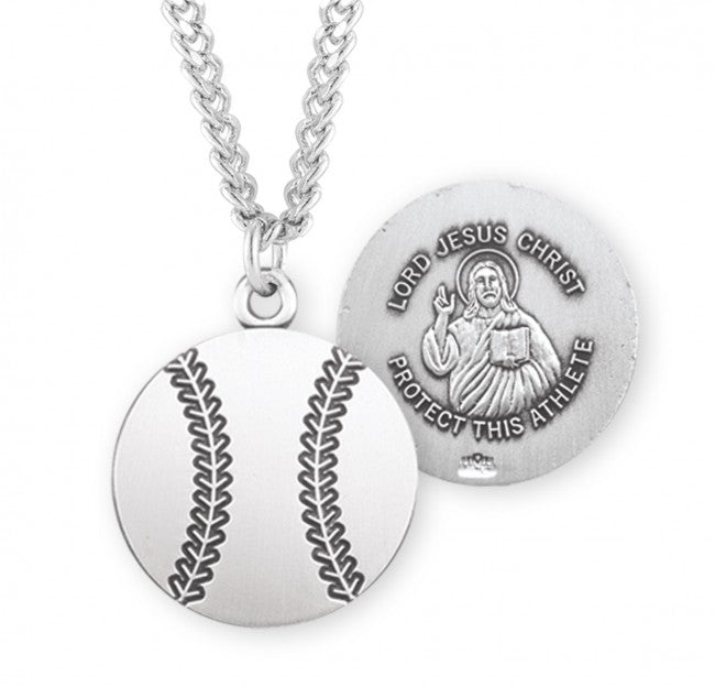 Jesus Christ Baseball Sterling Silver Medal – Catholic Faith Store