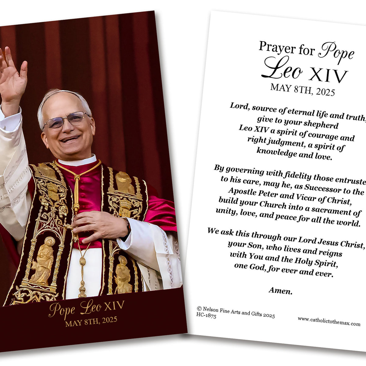 Pope Leo XIV Laminated Prayer Cards | Catholic Faith Store