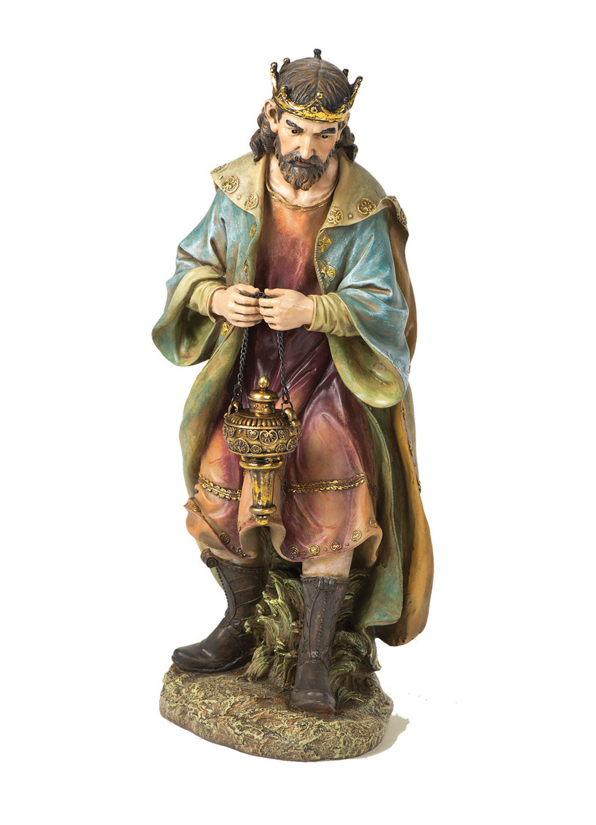 Color Resin Praising Wise Man Statue 26.5' H for 27" Scale Nativity Se