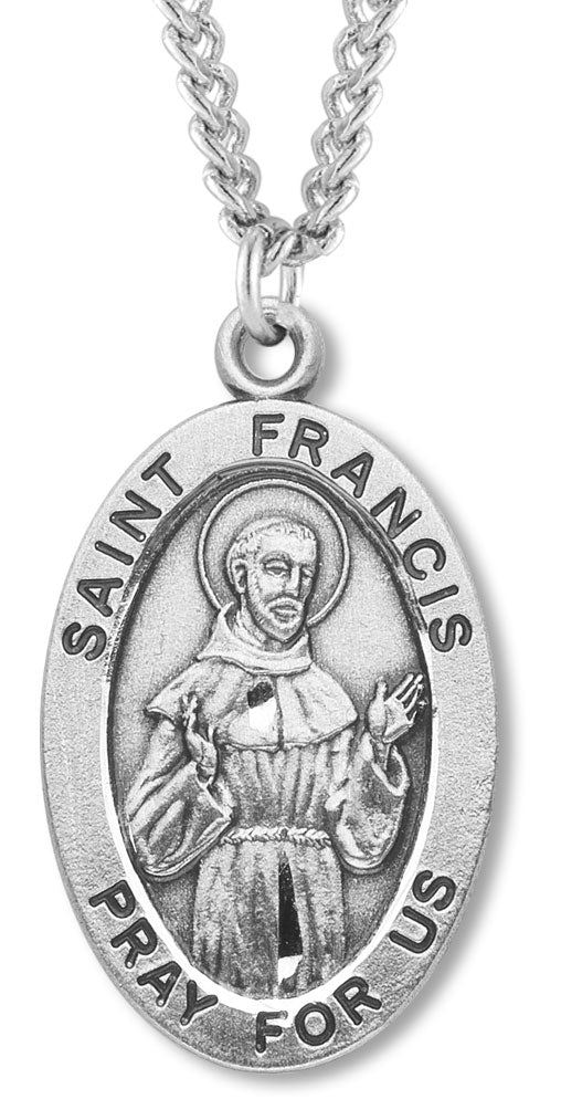 St. Francis Medal Sterling Silver – Catholic Faith Store