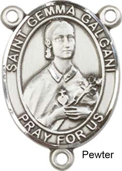 St. Gemma Galgani Rosary Centerpiece Sterling Silver or Pewter ...