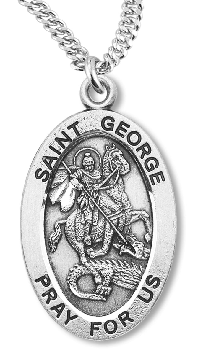 St. George Medal Sterling Silver – Catholic Faith Store