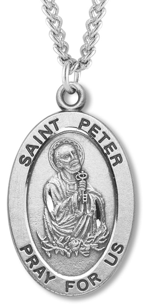 St. Peter Medal Sterling Silver – Catholic Faith Store