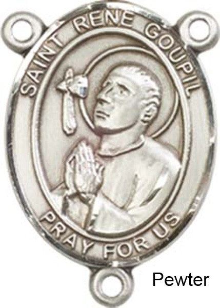 St. Rene Goupil Rosary Centerpiece Sterling Silver or Pewter – Catholic ...