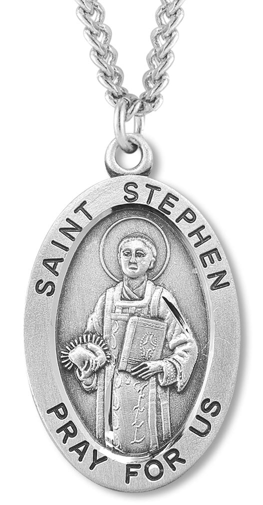 St. Stephen Medal Sterling Silver – Catholic Faith Store
