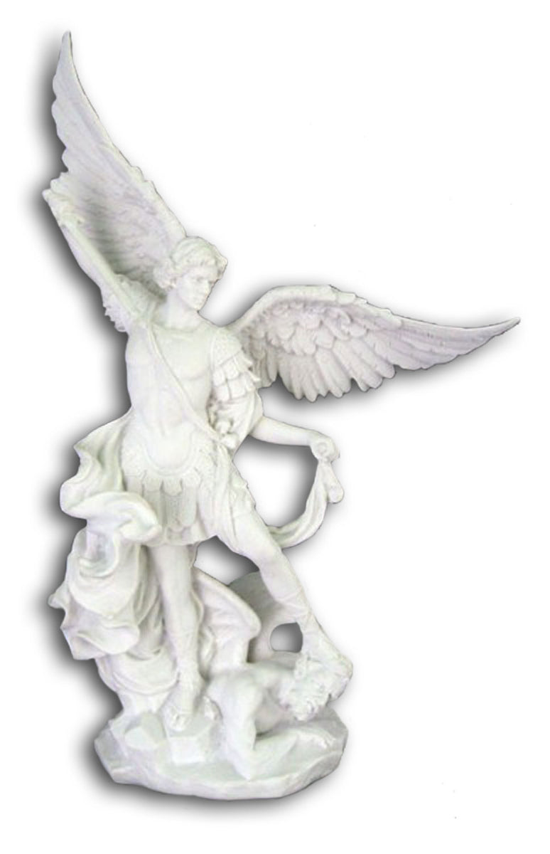 White St. Michael Statue - 10 inch Pure Angelic Protection